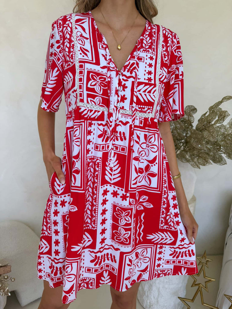 Sienna Dress - Candy Cane Print – Mylk The Label