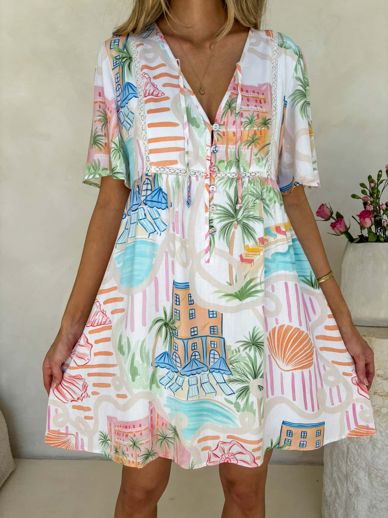 Sienna Dress - Holiday Print – Mylk The Label